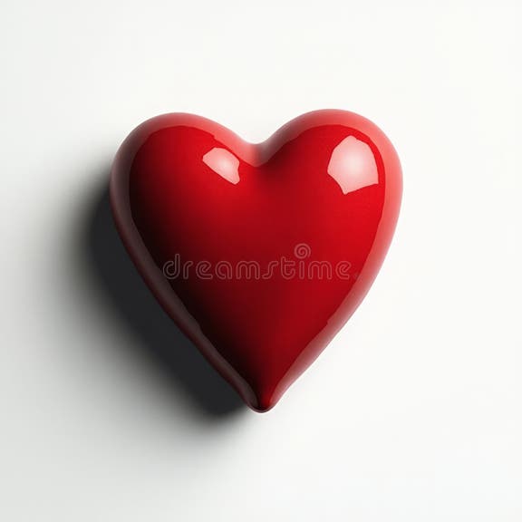 Single Red Heart with Dramatic Diagonal Shadow Stock Illustration ...