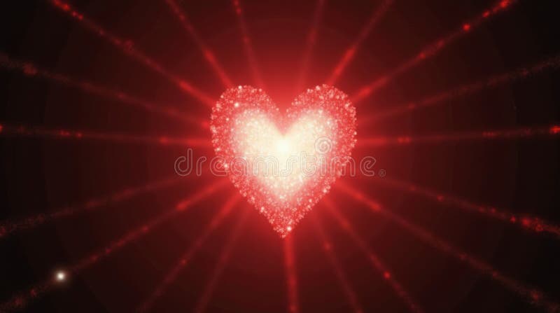 A Single Red Heart Glowing with an Intense yet Soft White Core ...
