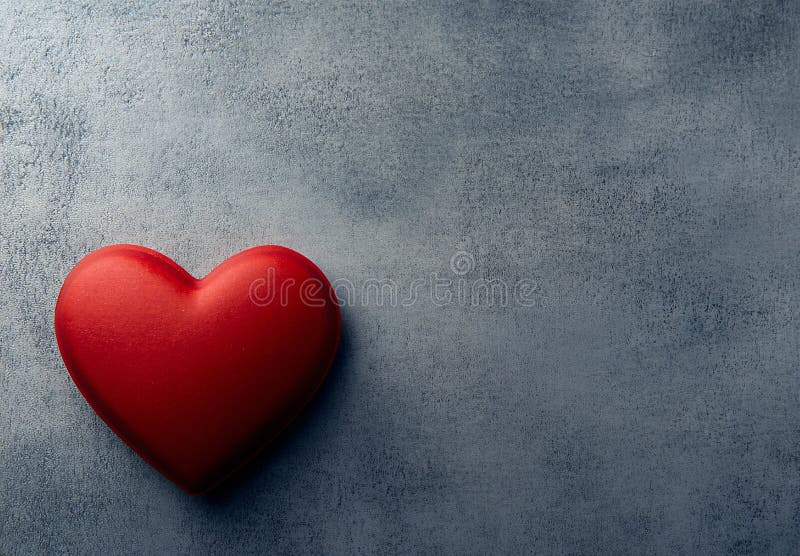 Single Red Heart on Gray Background Valentines Day High Quality Image ...