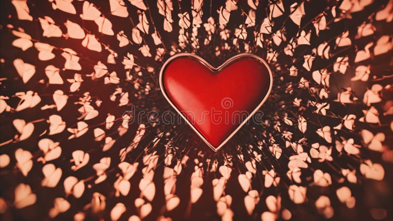 Red Heart Symbol with Heart Shapes Background Stock Video - Video of ...