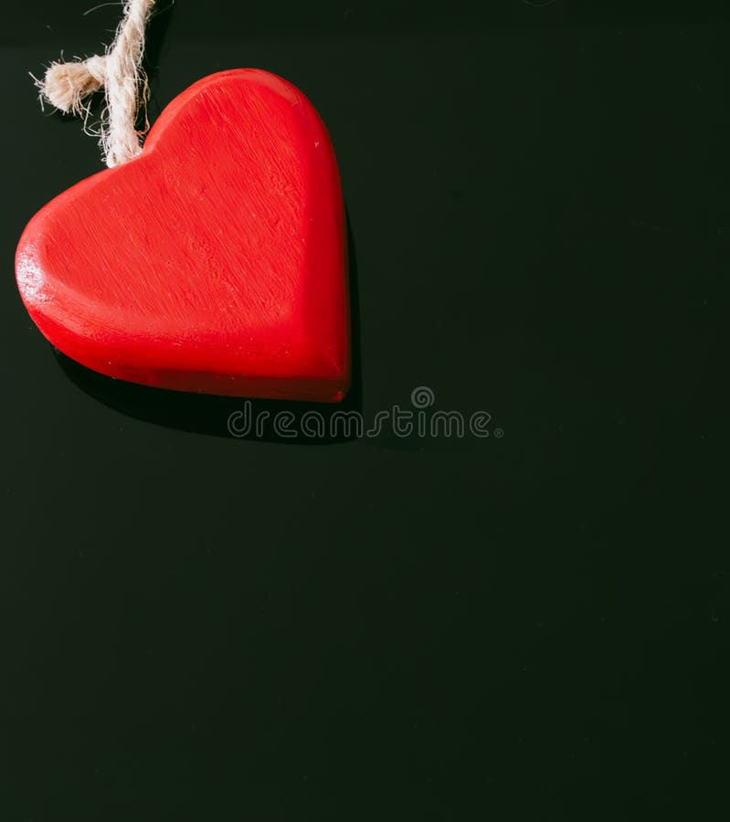 Symbol of Love: Red Heart-Shaped Wood Chain Stock Photo - Image of ...