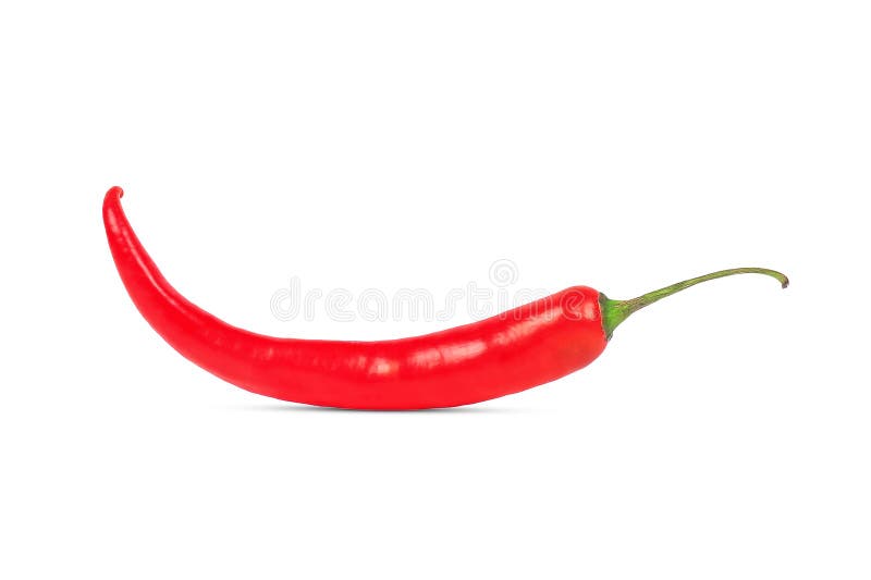 Single Red Hot Chilli Pepper Isolated on White Stock Photo - Image of ...