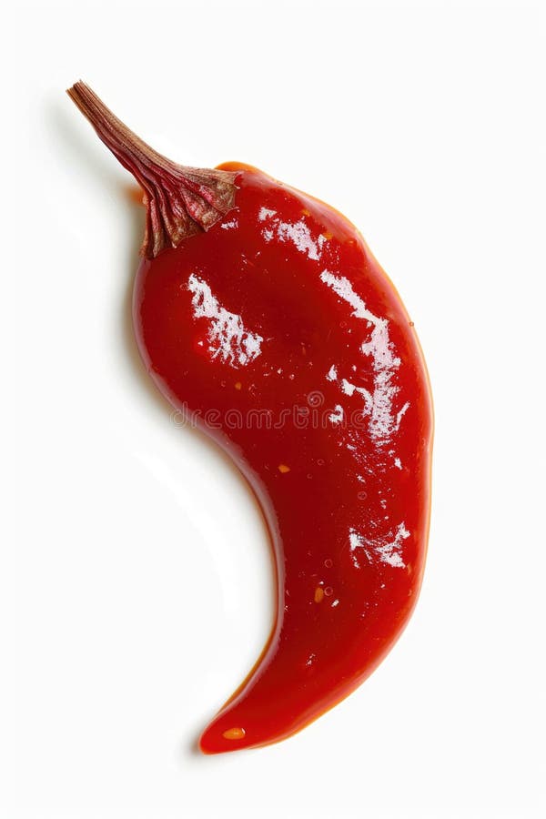 A Single Red Hot Pepper Sits on a White Surface Stock Photo - Image of ...