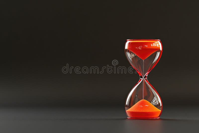 A Single Red Hourglass Sits on Top of a Table, Ready To Measure Time ...