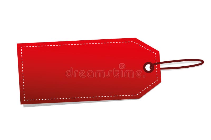 Single red label for sale stock vector. Illustration of hang - 124779517