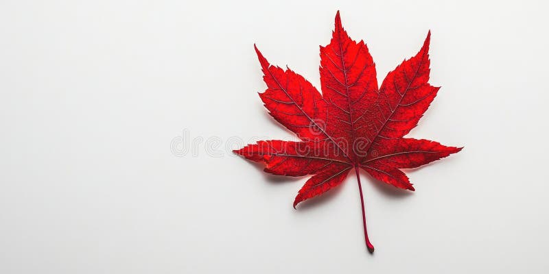Single Red Leaf White Background Stock Image - Image of white, design ...