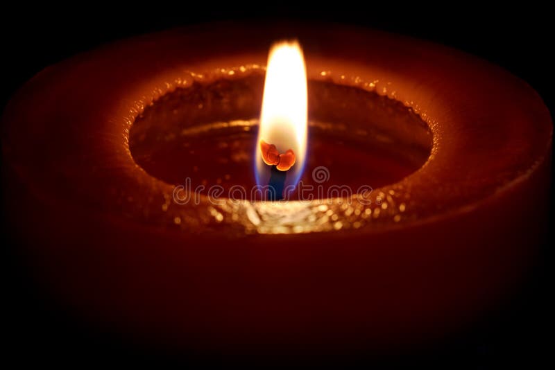 Single Red Macro Candle Light Stock Image - Image of candles, flame ...