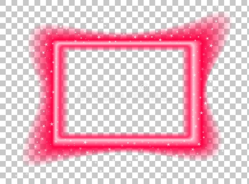 Single Red Neon Rectangular Frame with Shiny Highlights and Blurred ...