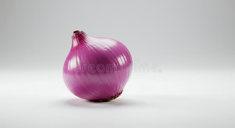 Single Red Onion on White Background Stock Illustration - Illustration ...