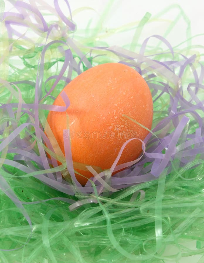 Single Red Orange Easter Egg Stock Photo - Image of paint, decorative ...