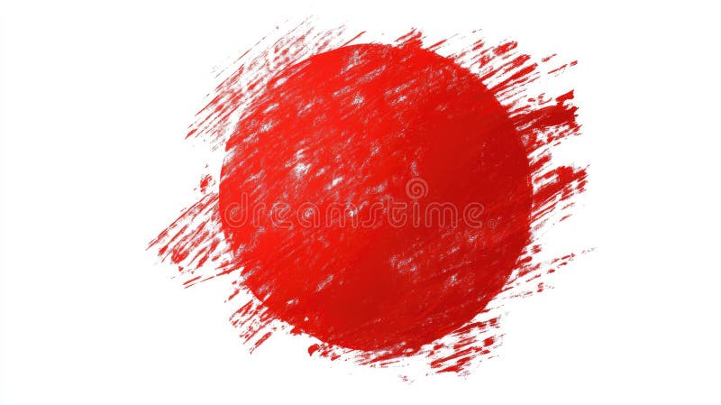 A Single Red Painted Circle on a White Background Stock Illustration ...