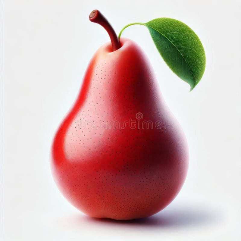 Single Red Pear Isolated on White Background Stock Illustration ...