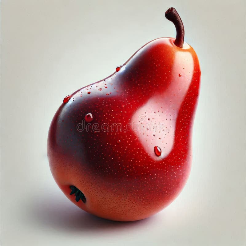 Single Red Pear Isolated on White Background Stock Illustration ...
