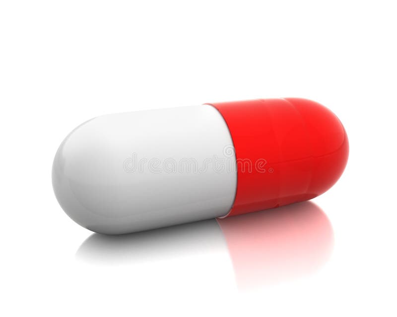 Single red pill stock image. Image of disease, capsule - 16280415