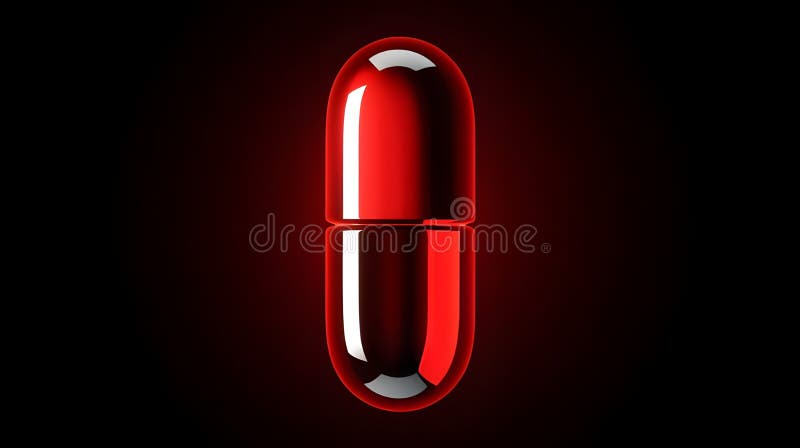Red Pill on Black Background Stock Illustration - Illustration of ...