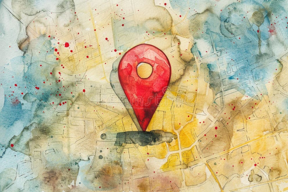 A Single Red Pin Marks a Location on a Blank Map, Ideal for Use in ...