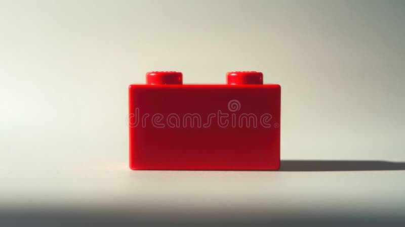 Red Lego Brick on a White Surface Stock Illustration - Illustration of ...