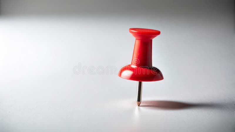 Single Red Pushpin Against a Pristine White Background a Simple yet ...