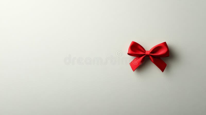 A Single Red Ribbon Bow on White Background Stock Illustration ...