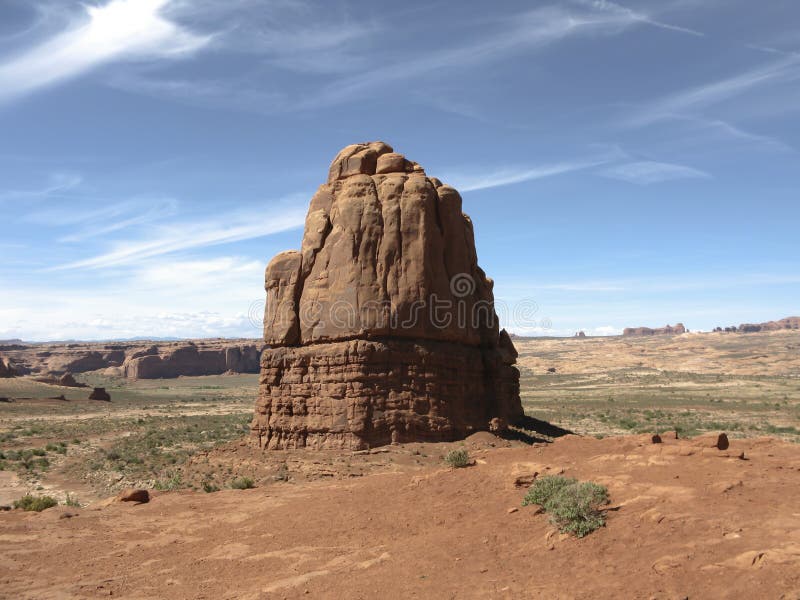 Single Red Rock stock image. Image of arch, double, avenue - 22986659