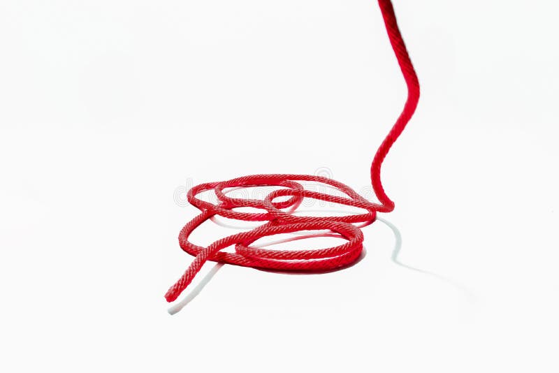 Single red rope thread. stock photo. Image of pattern - 183311508