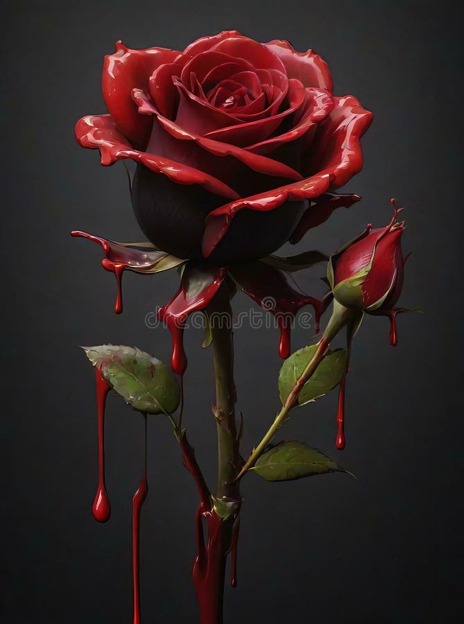 Single Red Rose Red Rose on Black Red Rose on Black Background Stock ...