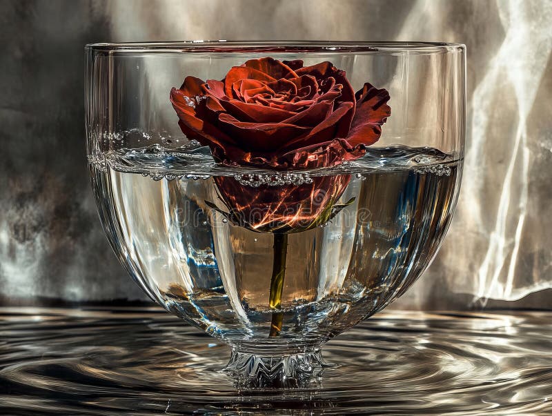 A Red Rose with Water Droplets on it Stock Photo - Image of small ...