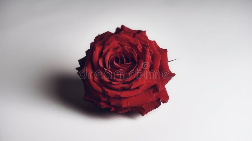 Single Red Rose Lying on Its Side, Simple and Elegant Stock ...