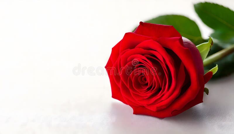 Single red rose stock illustration. Illustration of rose - 357375055