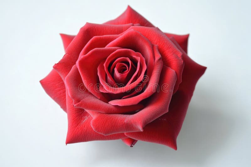A Single Red Rose on a White Surface Stock Photo - Image of idea ...