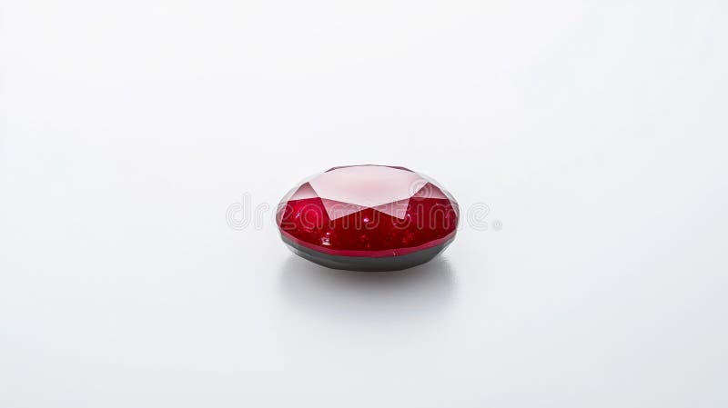 Single Red Ruby Gemstone on White Background Stock Illustration ...