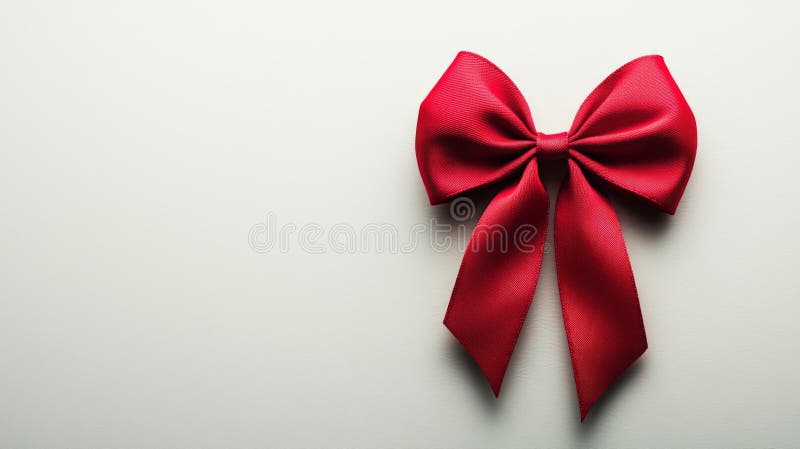 A Single Red Satin Bow on a White Background Stock Illustration ...
