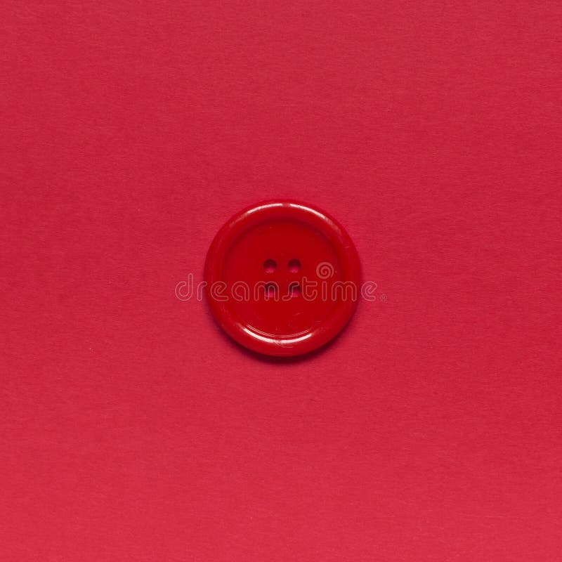 Single Red Sewing Button on Red Background Stock Image - Image of ...