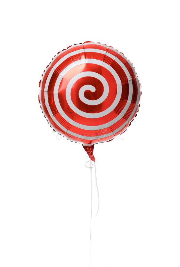 Single Red Spiral Metallic Balloon for Birthday Stock Image - Image of ...