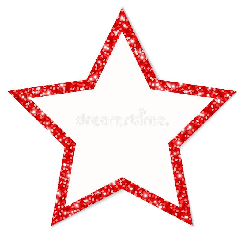 Single Red Star Frame Sparkling and Shining Stock Vector - Illustration ...