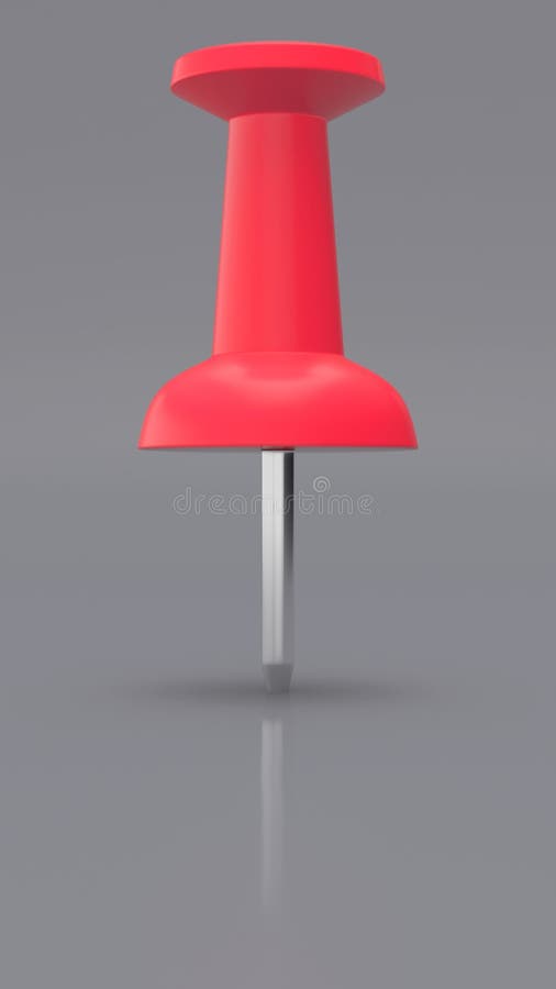 A Single Red Thumbtack in a Neutral Space Stock Illustration ...