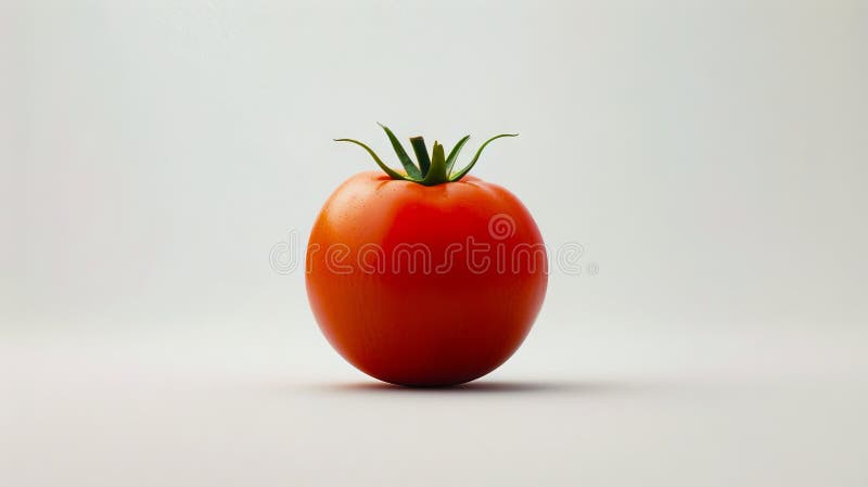 A Single Red Tomato on a White Surface Stock Image - Image of healthy ...