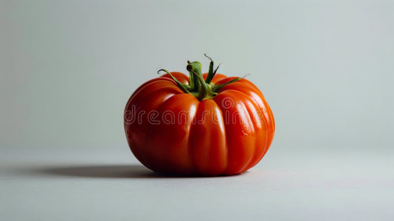 A Single Red Tomato on a White Surface Stock Image - Image of texture ...