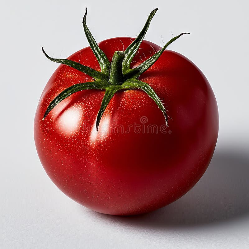 A Single Red Tomato on a White Surface Stock Photo - Image of color ...