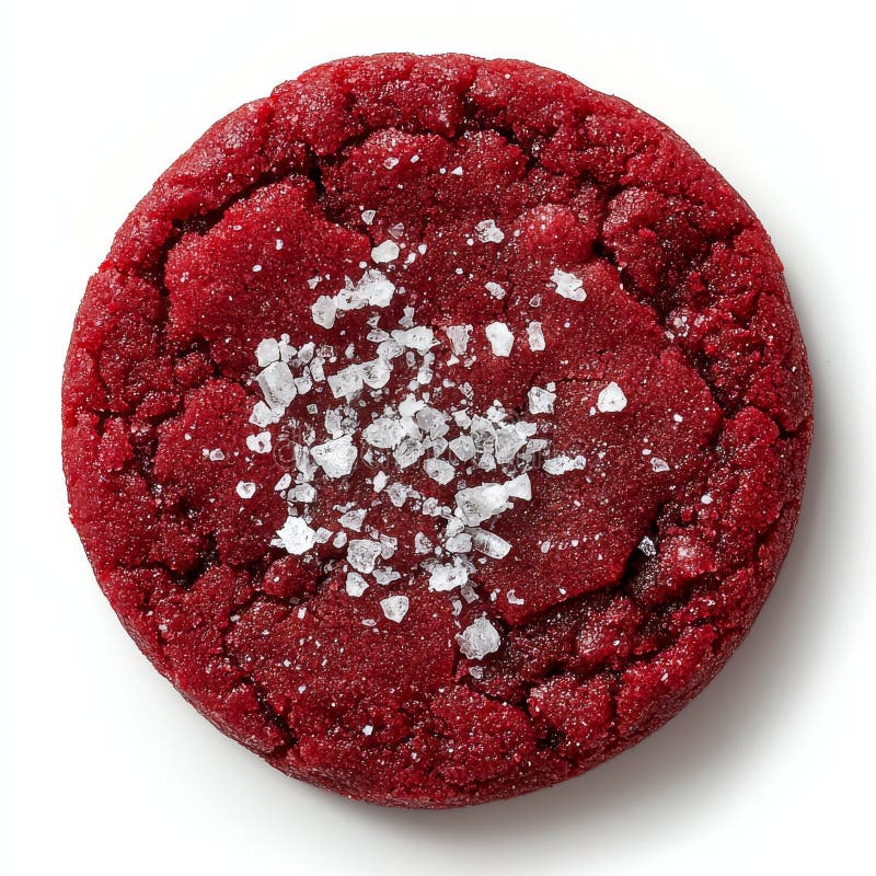 A Single Red Velvet Cookie with a Chocolate Football Candy. Stock ...