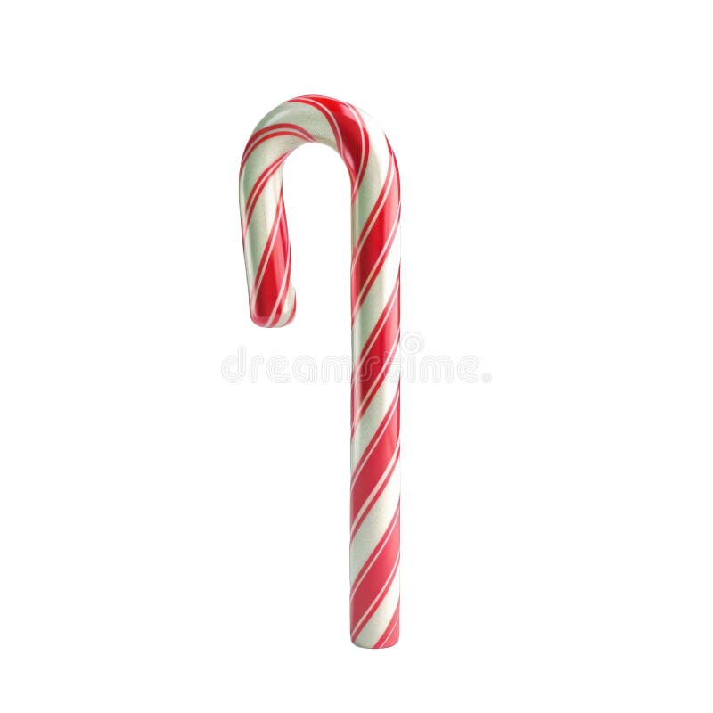A Single Red and White Candy Cane Stock Photo - Illustration of ...
