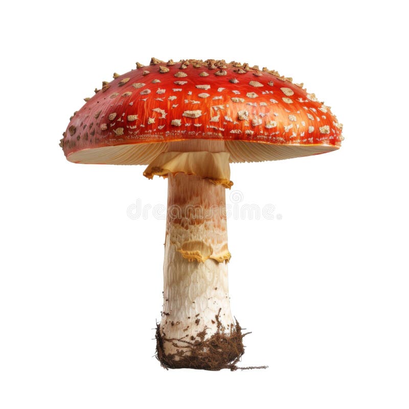 A Single Red and White Toadstool Mushroom with White Spots Stock Photo ...