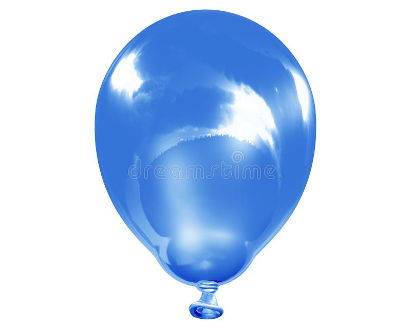 Single Reflective Blue Balloon Stock Illustration - Illustration of ...