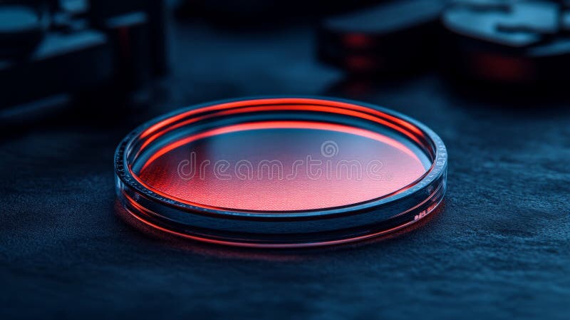Single Reflective Silicon Wafer Glowing Under Focused Lighting ...