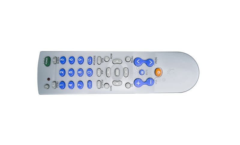 Single Remote Control Digital Isolated on White Background. a Silver ...