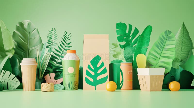 A Single Reusable Packaging Flyer Styled with Bold Eco-friendly Stock ...