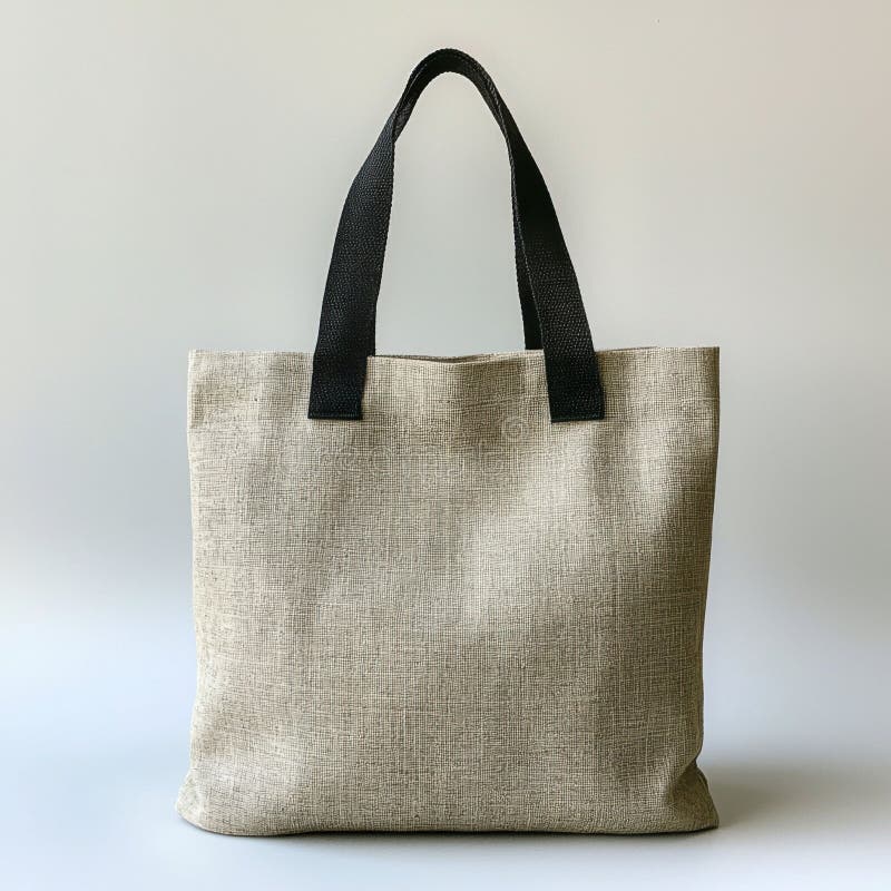 Single Reusable Tote Bag with Black Handles, Perfect for Shopping Stock ...