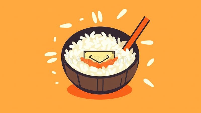 Single Rice Cartoon Flatflat Illustration Minima Listsingle,Gnerative ...