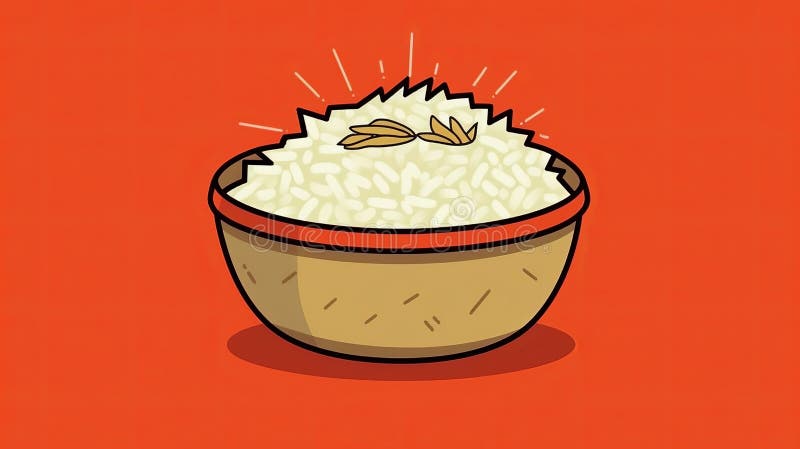 Single Rice Cartoon Flatflat Illustration Minima Listsingle,Gnerative ...