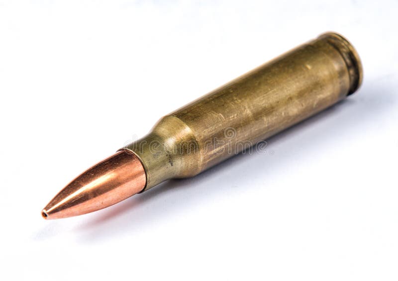Single Rifle Bullet Isolated Stock Photo - Image of kill, rifle: 57966728